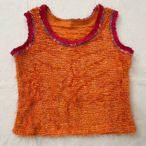 Vintage | Tops | Vintage Hana Lori Neon Orange Pink Fuzzy Tank Top 9s ...